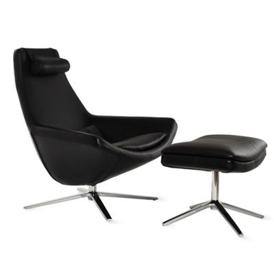 Metropolitan Chair And Ottoman In Leather | Tambee